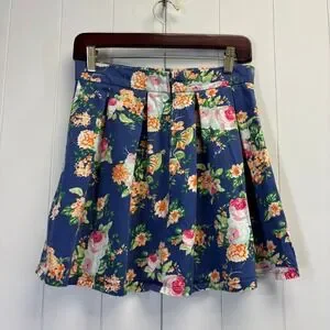 Papaya | Skirts | Y2k Floral Pleated Mini Skirt Womens Size L Cottage ...